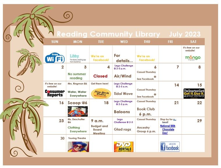 The lazy days of summer have arrived, hooray! — Reading Community Library