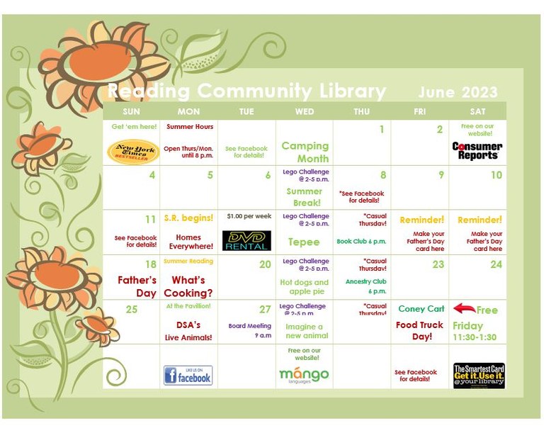 The lazy days of summer have arrived, hooray! — Reading Community Library